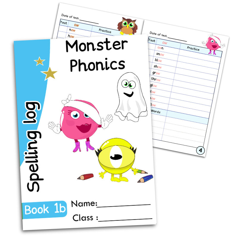Spelling Log Book 1B – Set of 5 (Year 1) – Monster Phonics