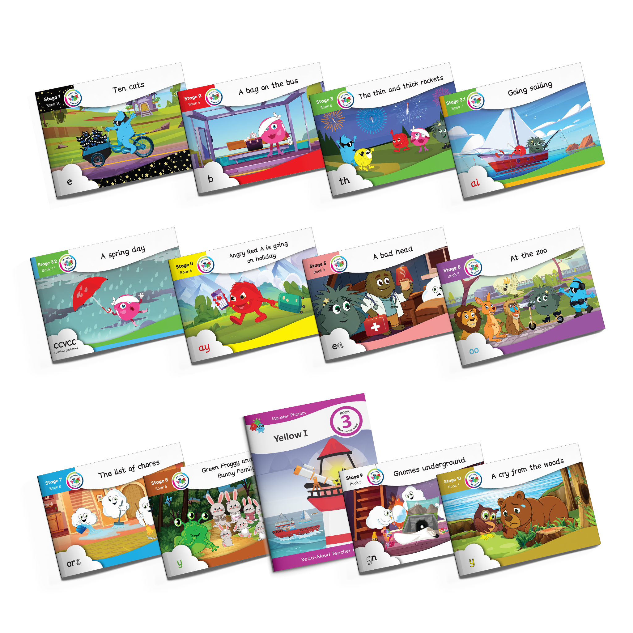 Fiction Books Full Set and Meet the Monsters (Universal) – Monster Phonics