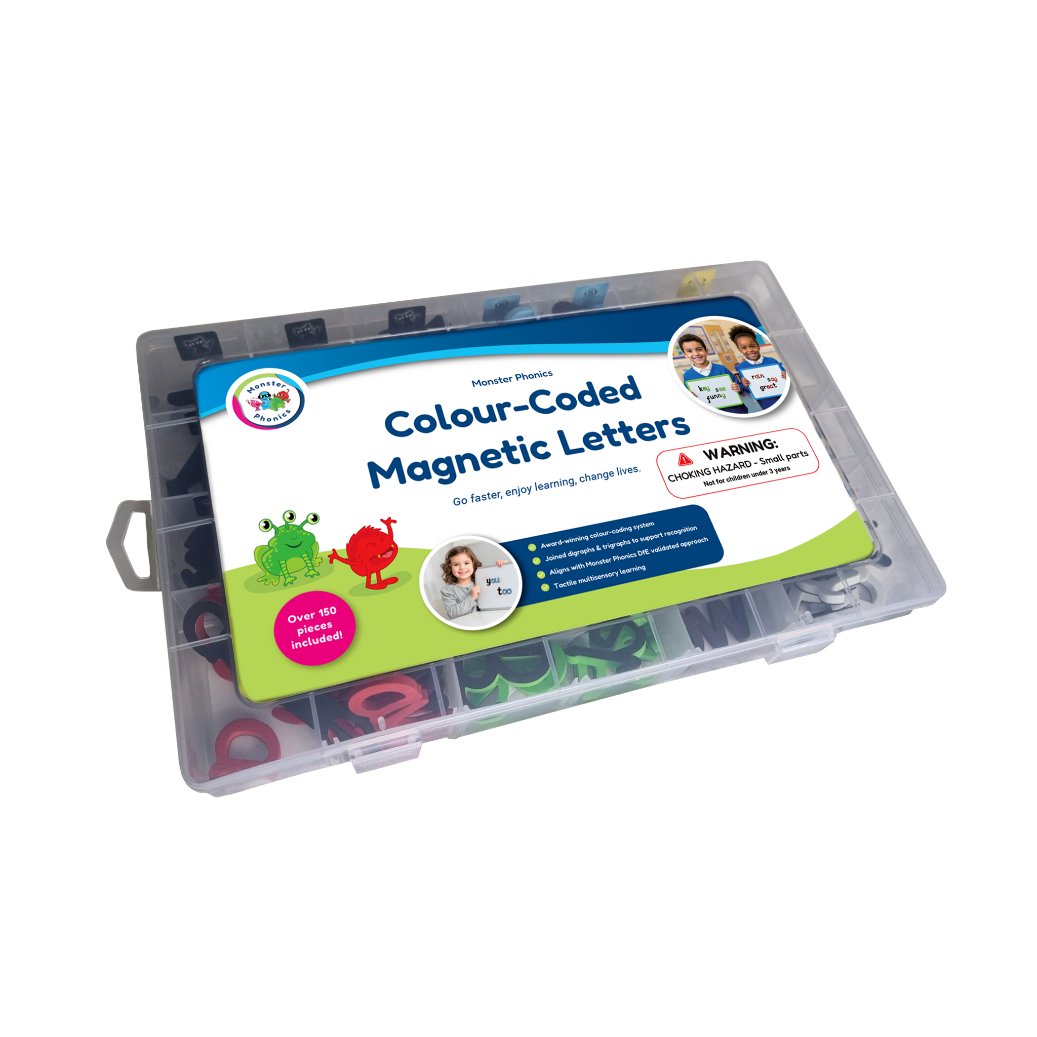 Colour-Coded Magnetic Letters Kit – 150+ individual pieces – Monster ...